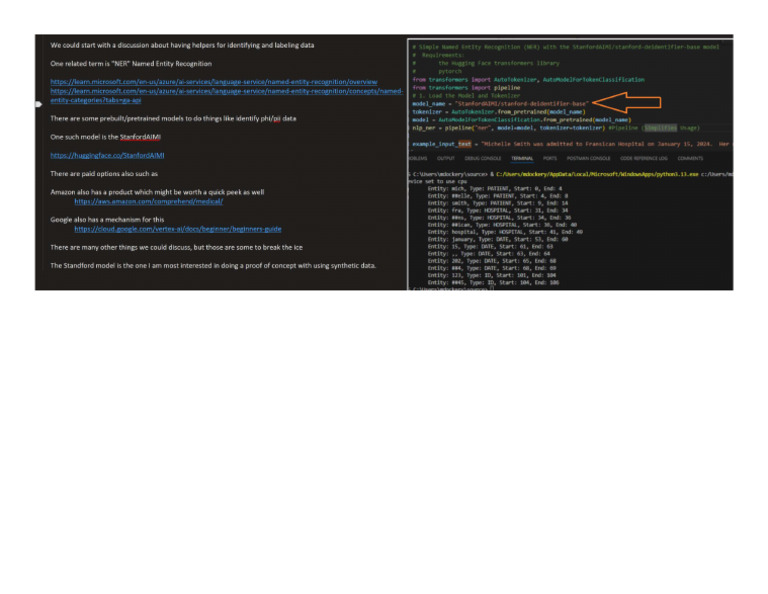 DeIdentification Stanford HuggingFaceModel | PDF