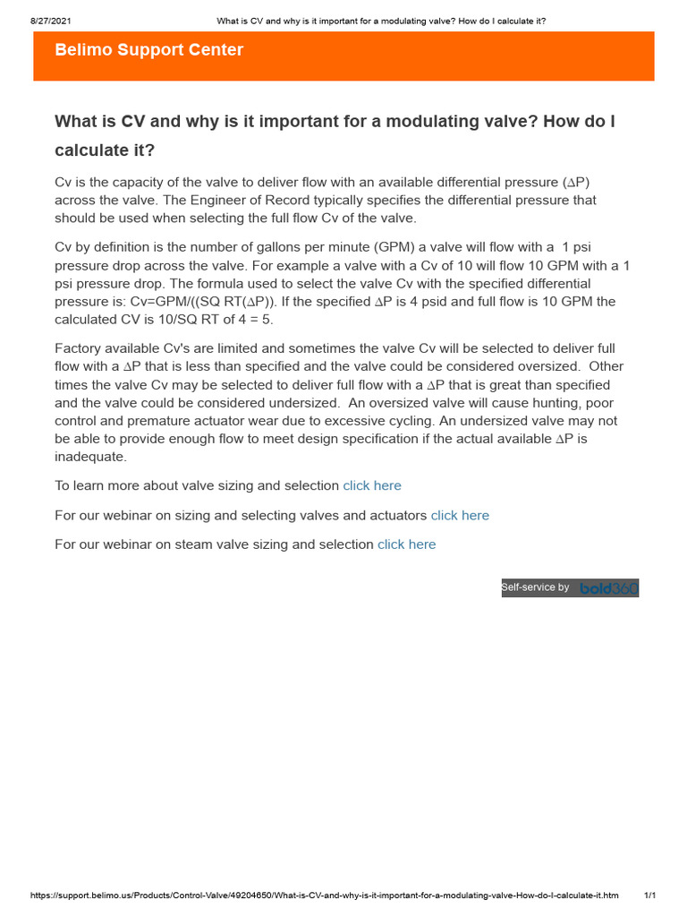 Ball Valve - CV and Why Is It Important For A Modulating Valve - How Do ...
