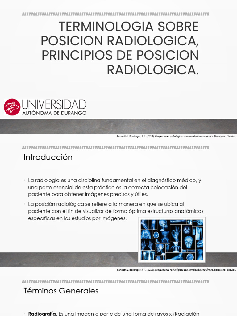 Terminologia Sobre Posicion Radiologica, Principios de Posicion ...