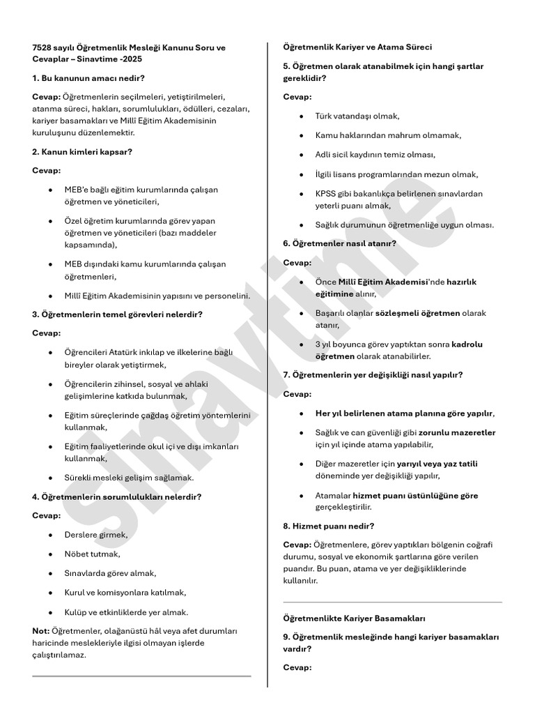 7528 Sayili Kanun Ozet | PDF