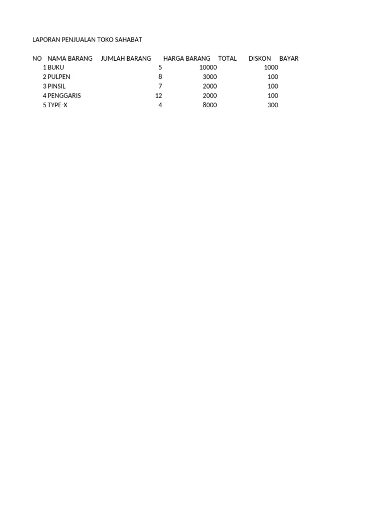 Latihan Excel KLS 7 Rumus Statistik | PDF