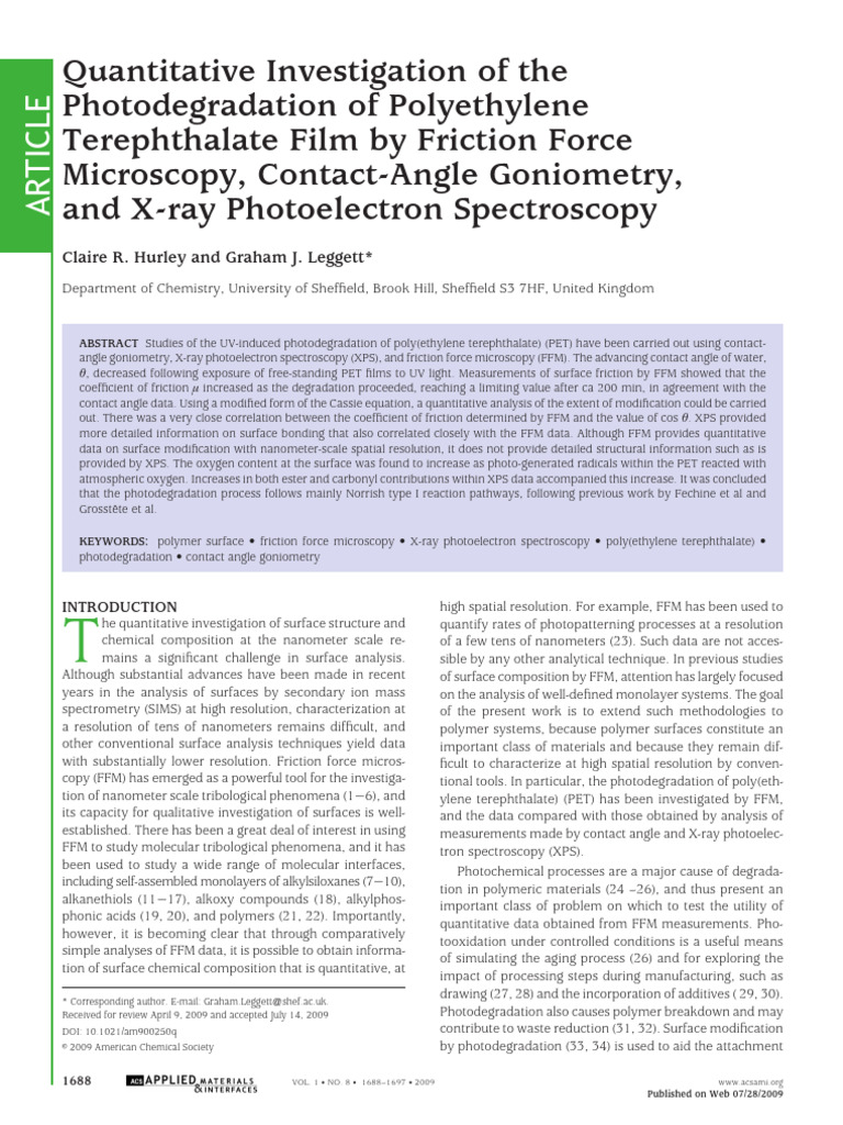 Quantitative Investigation of The Photodegradation of Polyethylene ...