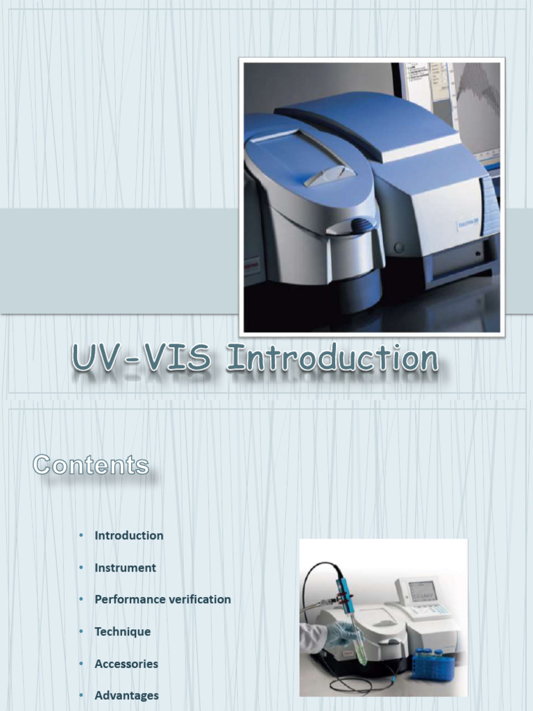 Basics of UV-VIS Spectros | PDF | Ultraviolet–Visible Spectroscopy | Absorption Spectroscopy