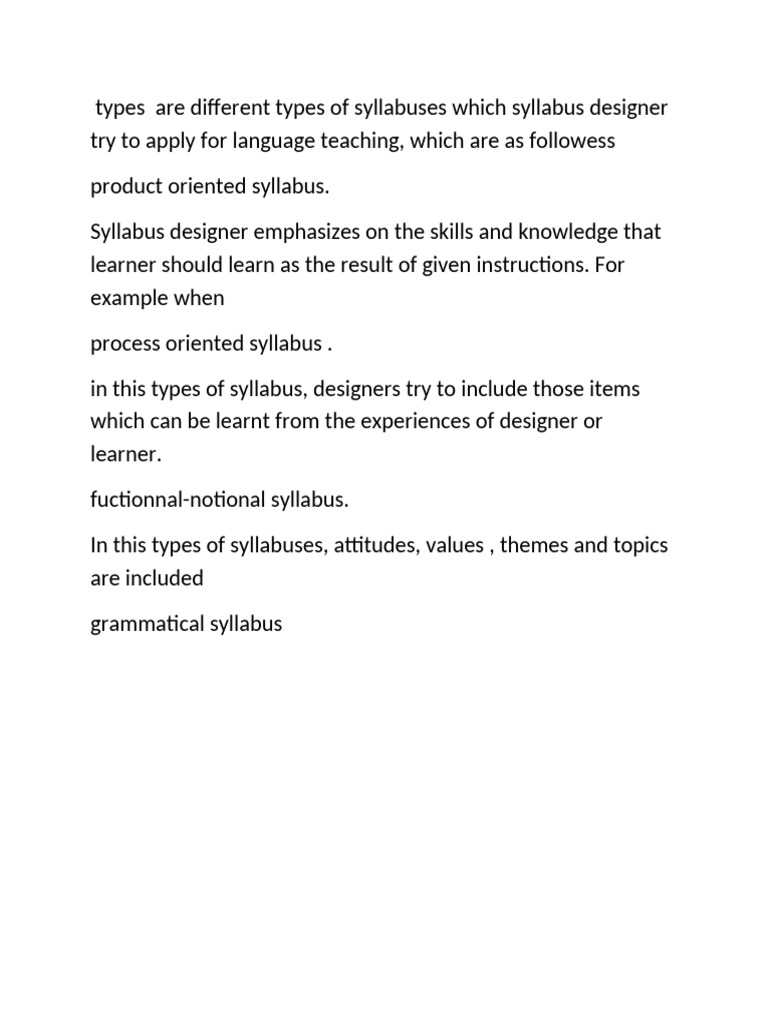 Types o Syllabus | PDF