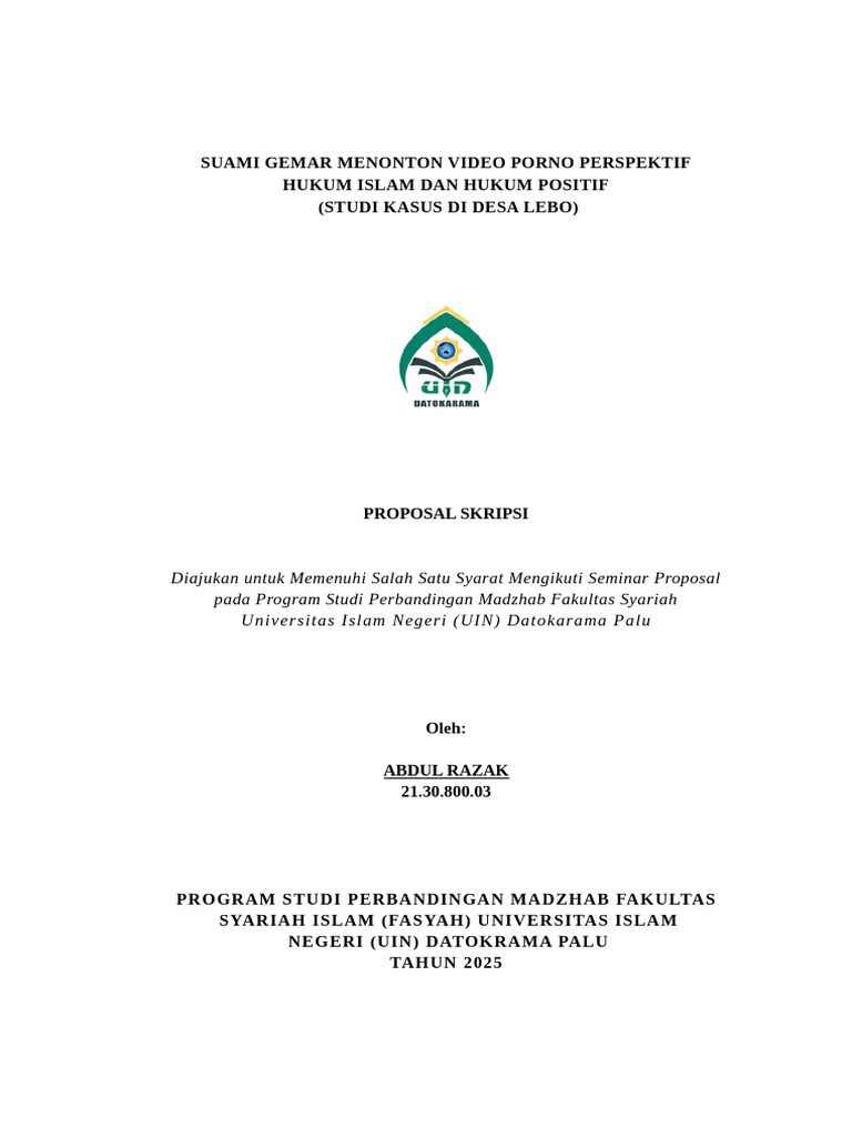 RAZAK UIN PROPOSAL ACC EKSEKUSI REVISI PERTAMA | PDF