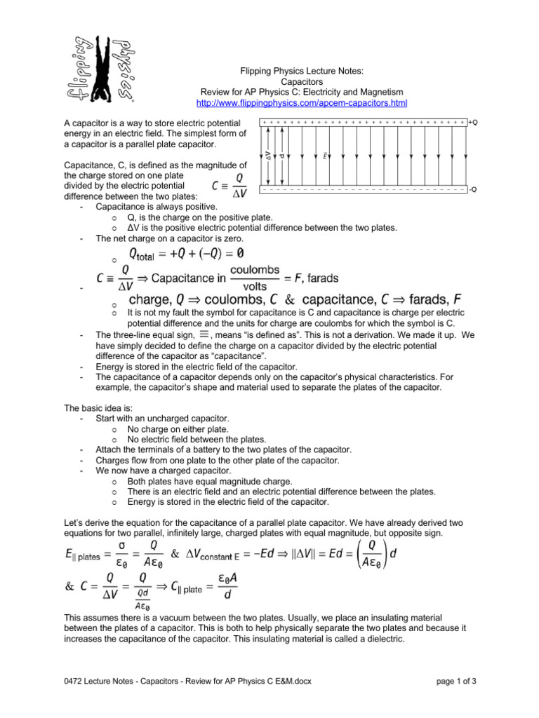 Capacitors Overview for AP Physics C | PDF | Capacitor | Capacitance