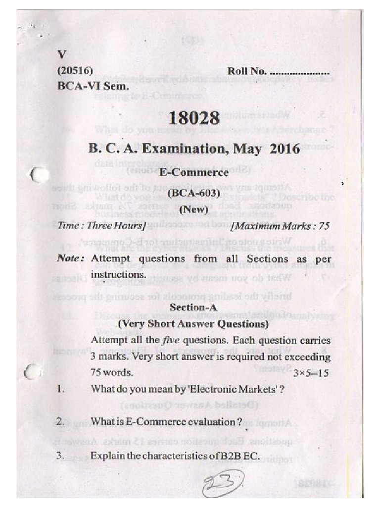 Bca6 Ecom Ques | PDF
