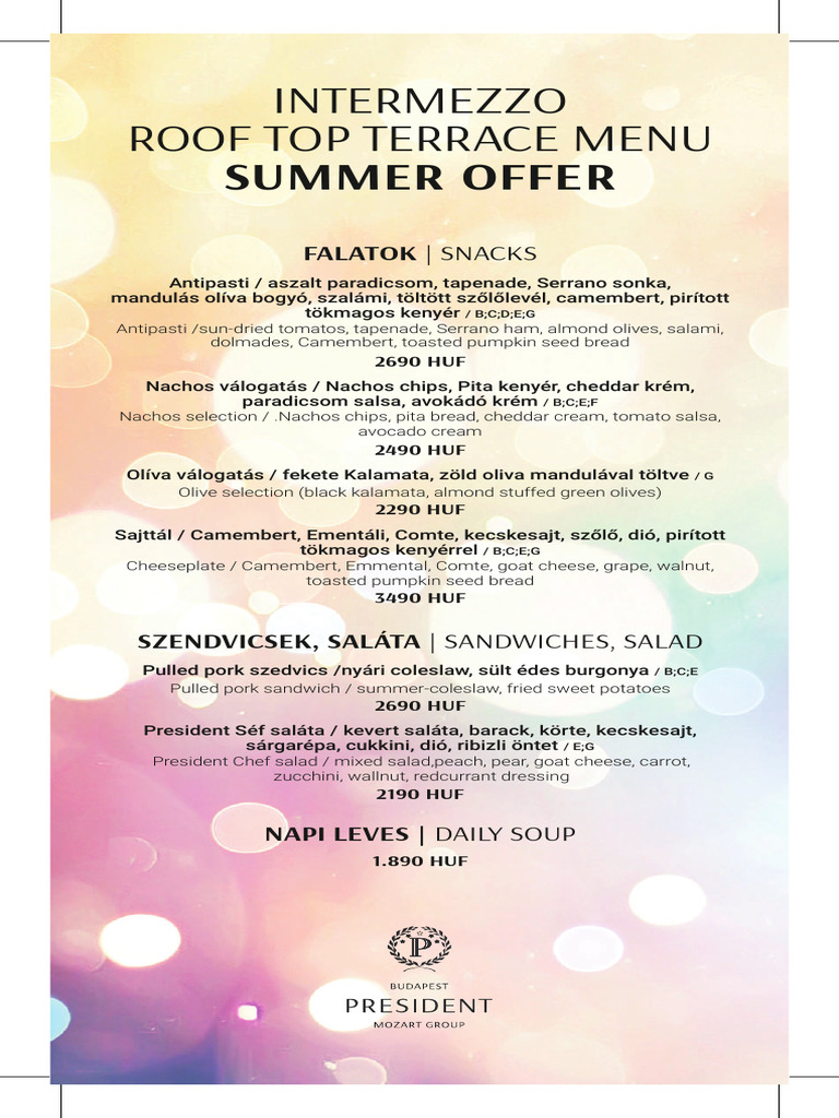 Intermezzo Menu 2021 | PDF