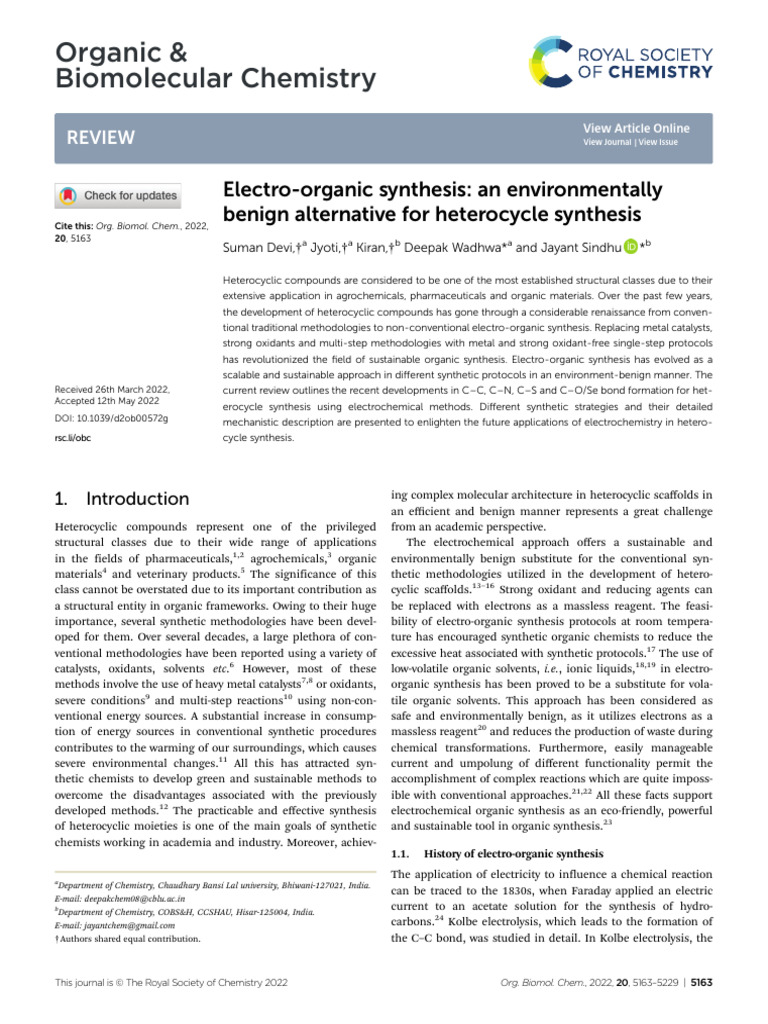 Org Electrochem 2 | PDF | Redox | Chemical Reactions