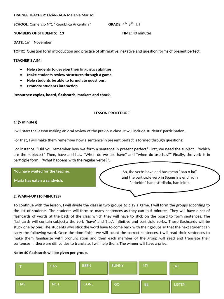 3 PRESENT Perfect Question Form | PDF | Verb | Languages