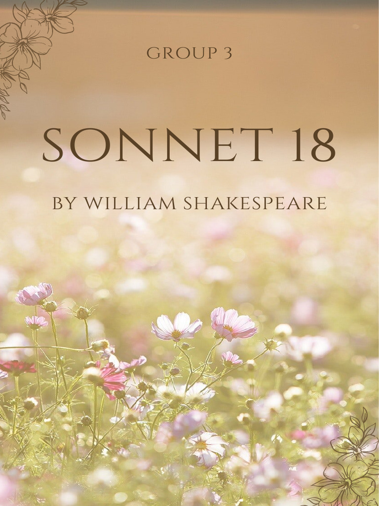 Handout Sonnet 18 - Group 3 | PDF | Poetry | Poetics