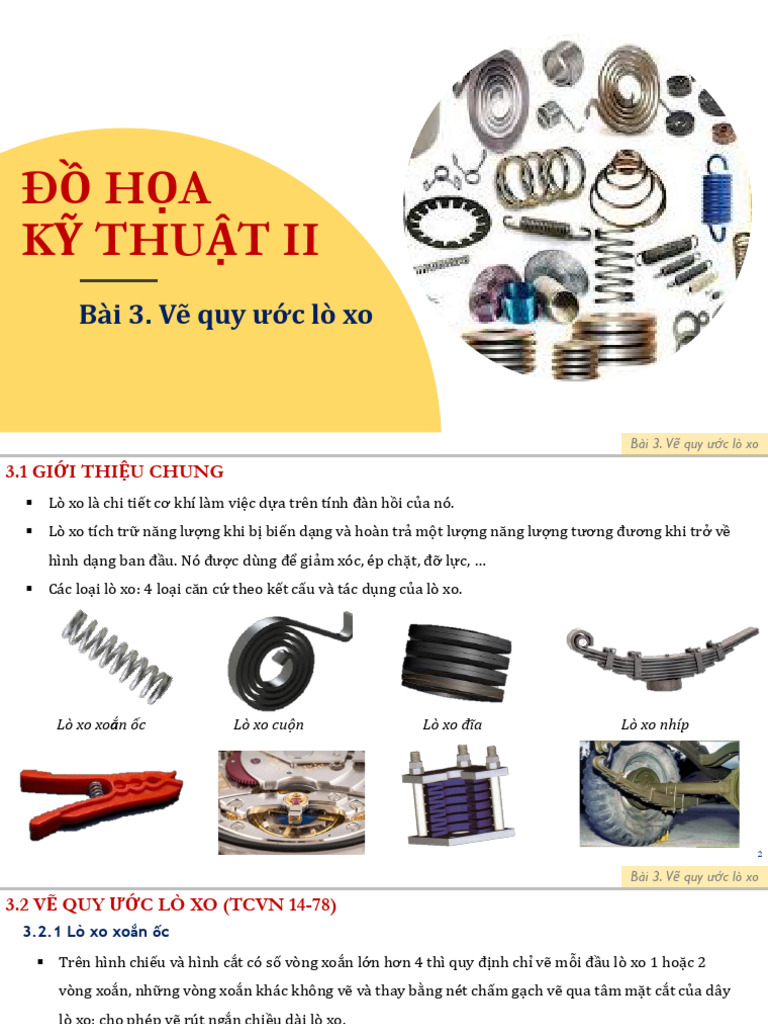 (ME2201) Bài 3. Vẽ quy ước lò xo | PDF