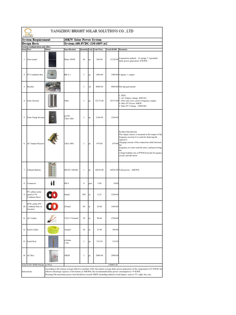 BORI-F11 30kw solar system lithium battery 4.8h贝宁 ----20250108 | PDF | Power Inverter | Energy ...
