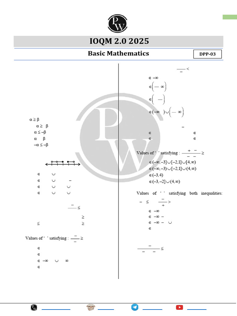 680360989215cf1df43a177a - ## - Basic Mathematics: DPP 03 | PDF | Inequality (Mathematics ...
