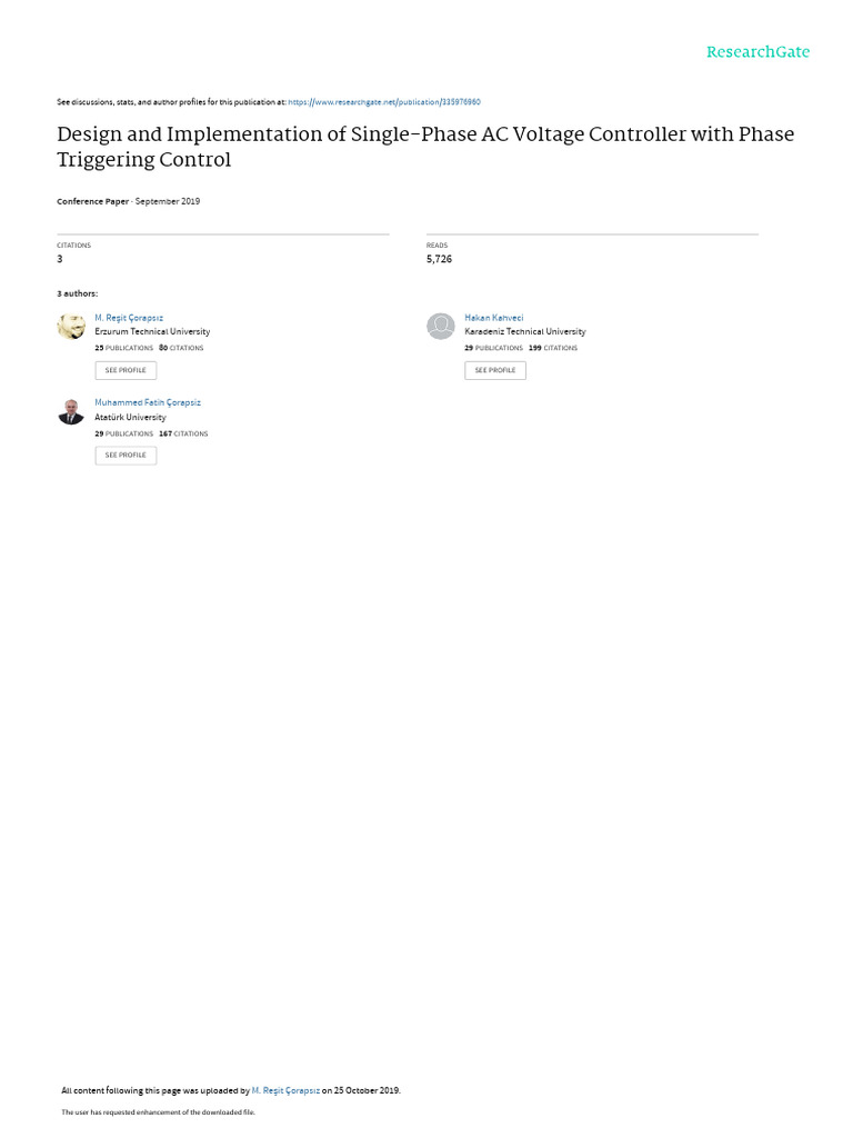 Design and Implementation of Single-Phase AC Voltage Controller With Phase Triggering Control ...