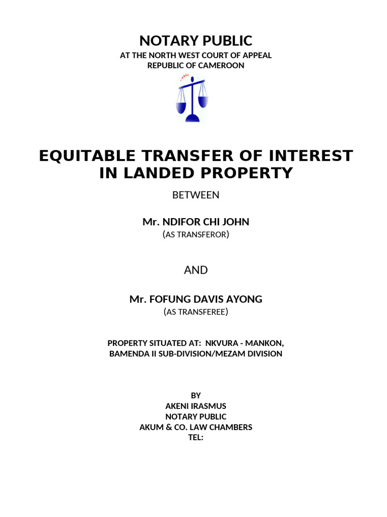 Equitable Transfer Maitre Akeni | PDF | Covenant (Law) | Mortgage Law