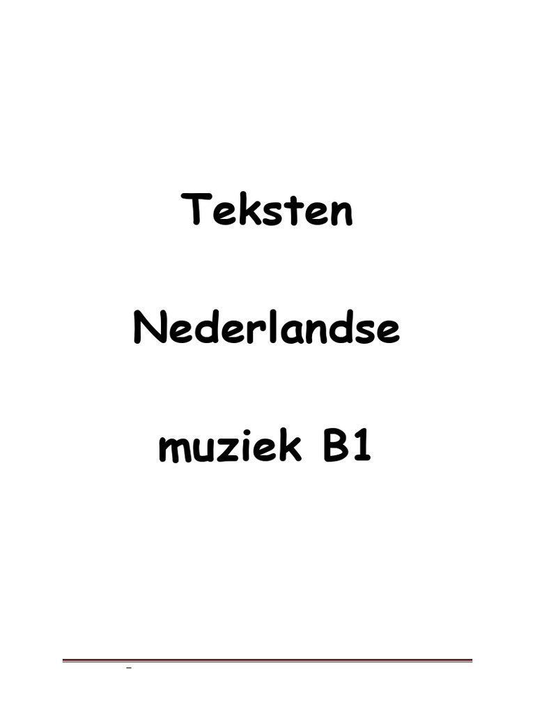 NT2 B1 Muziek Teksten | PDF