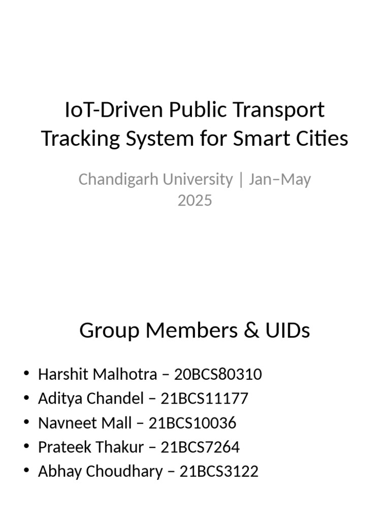 IoT Public Transport Tracking PPT New | PDF
