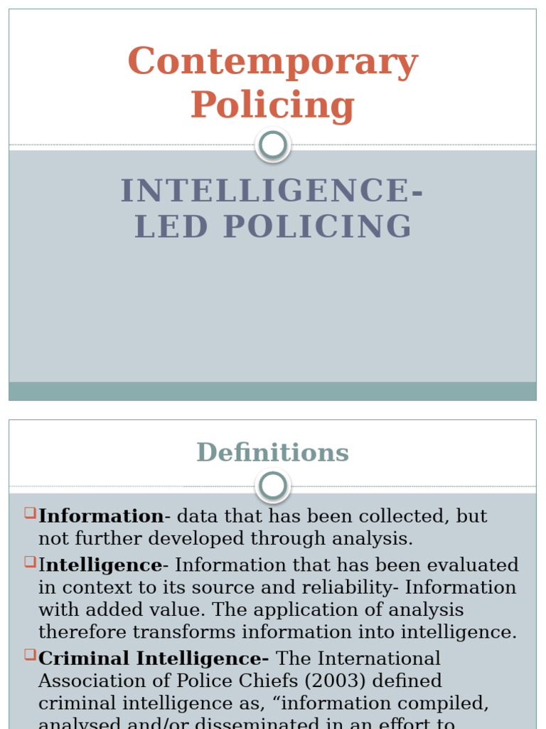 Intelligence Led Policing | PDF | Crimes | Crime & Violence