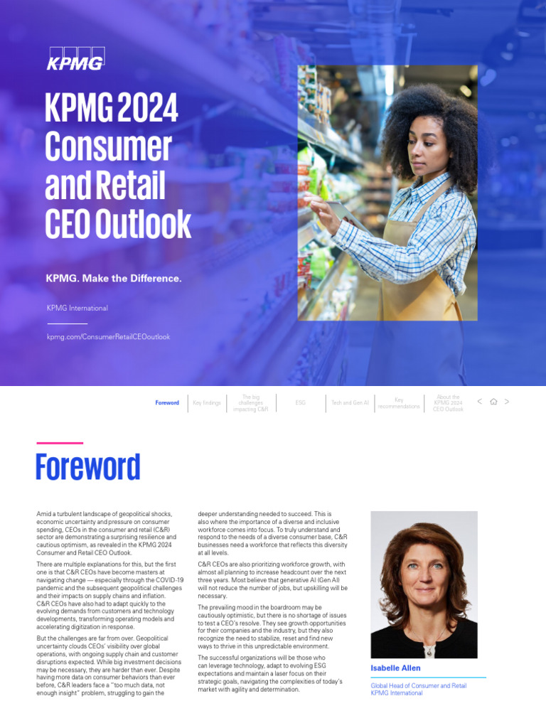KPMG 2024 Consumer & Retail CEO Outlook | PDF | Cost Of Living ...