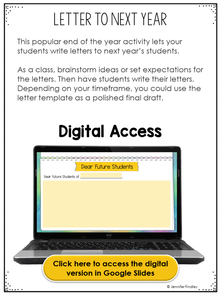 Letters to Future 6th Graders Template | PDF