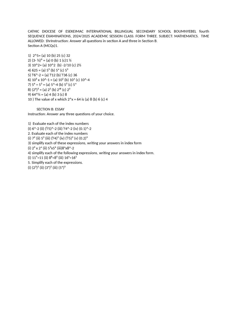 Imac Maths 4th Sequence 2025 | PDF