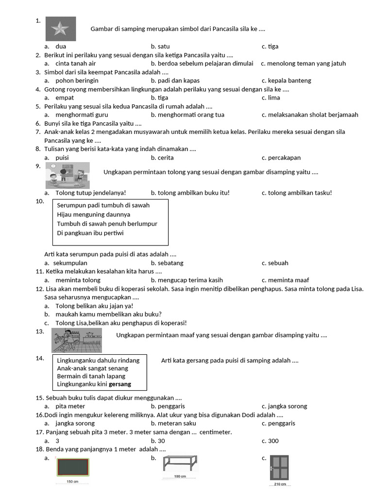 SOAL PAT TEMA 5 KELAS 2 | PDF