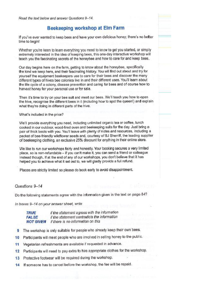 TFNG IELTS General (Easy) | PDF