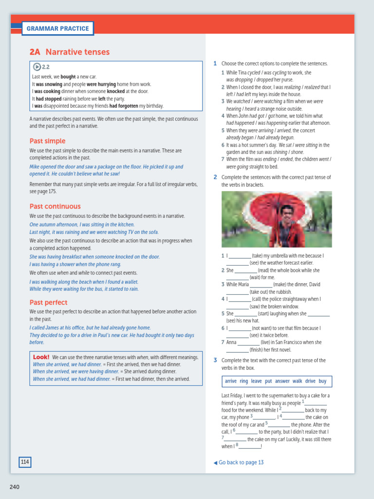 Grammar Practice 2b and 2c | PDF | Grammatical Tense | Grammar