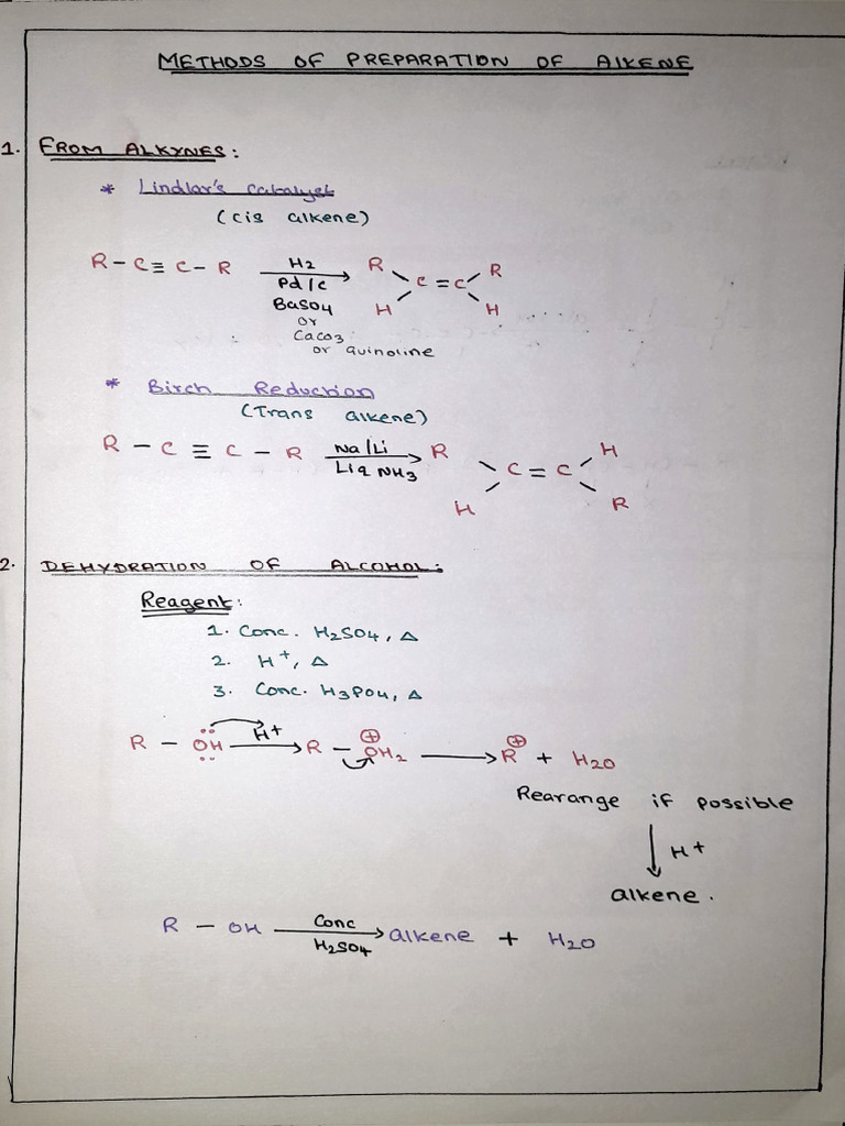 Alkene and Alkyne Reaction Methods | PDF