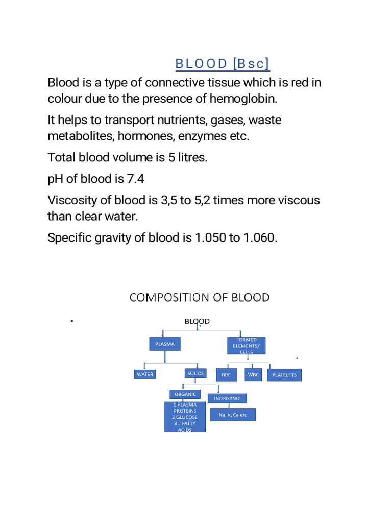 BLOOD (BSC) | PDF | Red Blood Cell | White Blood Cell