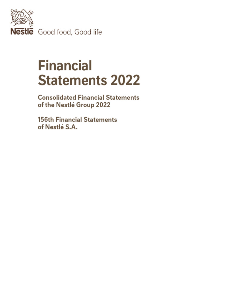 Nestle Financial Statements 2022 | PDF | International Financial Reporting Standards | Equity ...