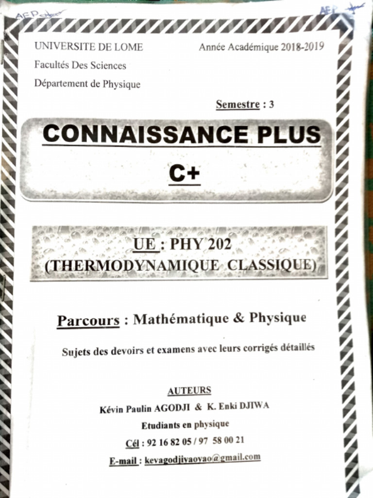 Phy202 Devoir Examen Corrigé | PDF
