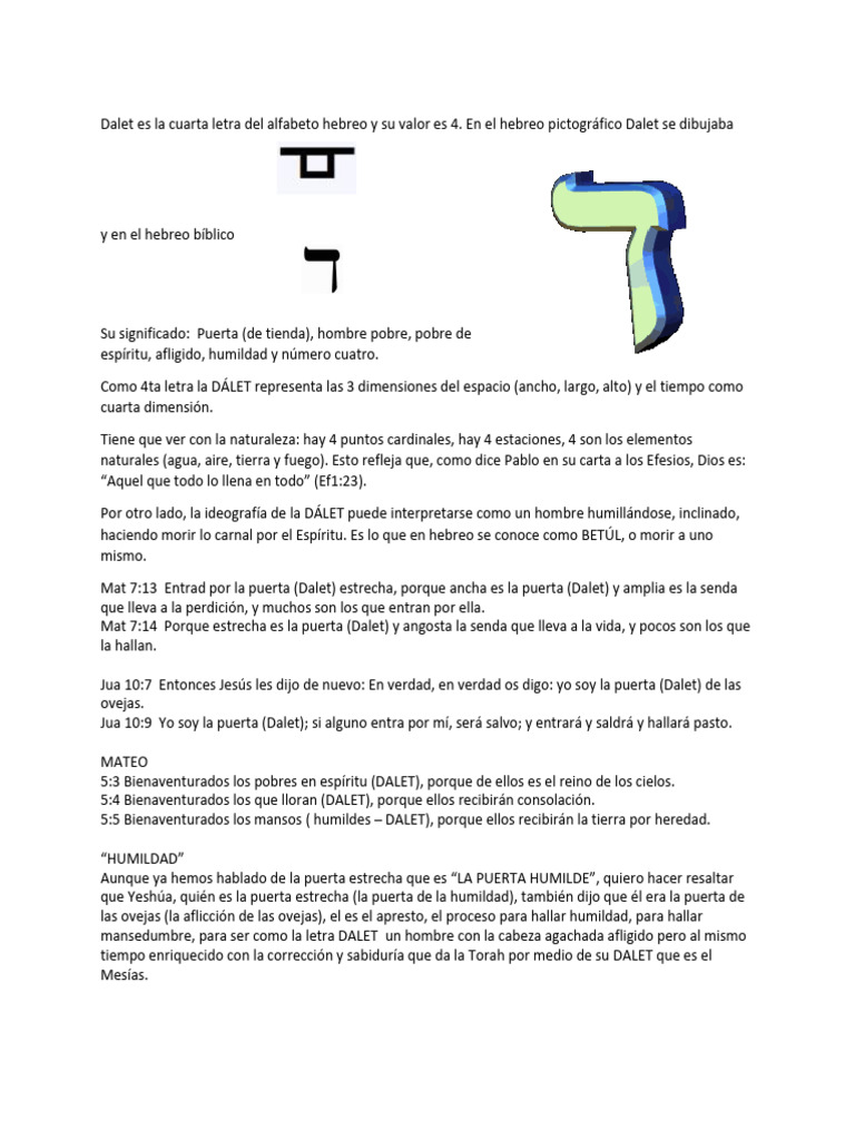 Significado de Dalet en la Biblia | PDF | Creencia religiosa y doctrina ...