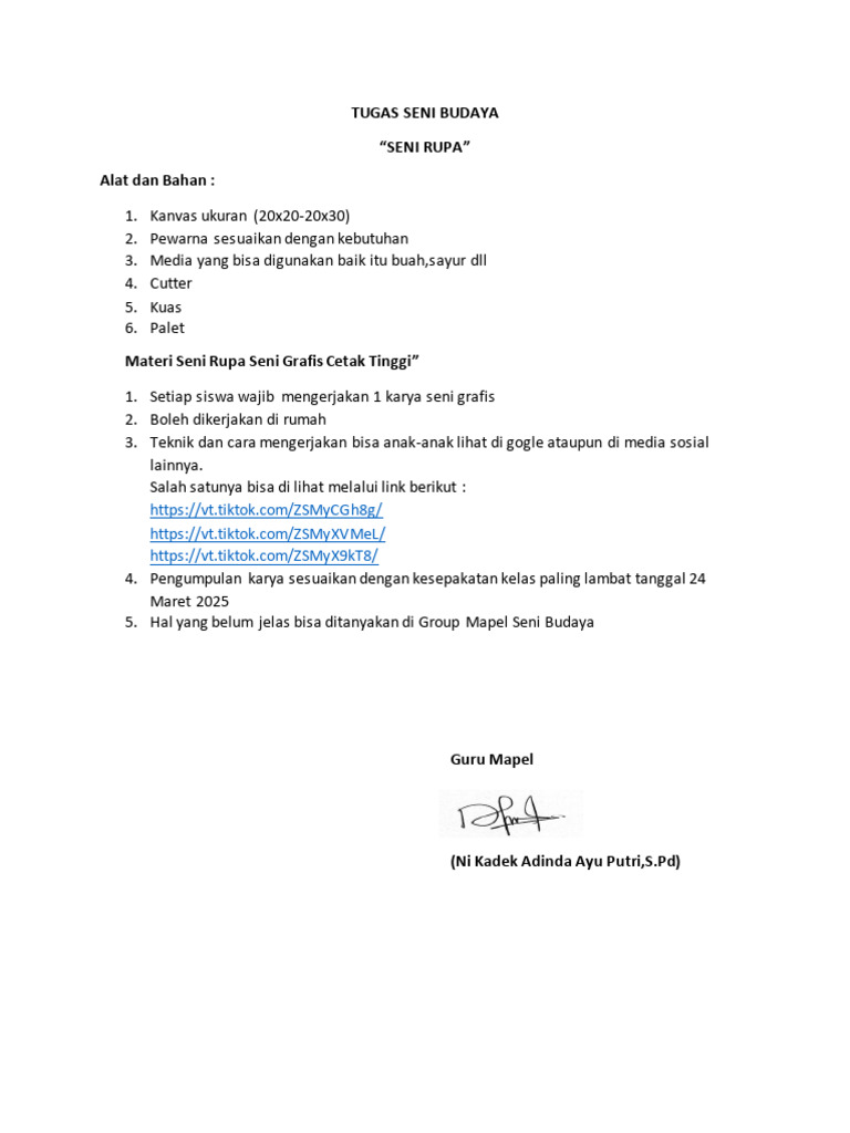 Tugas Seni Budaya Seni Rupa | PDF