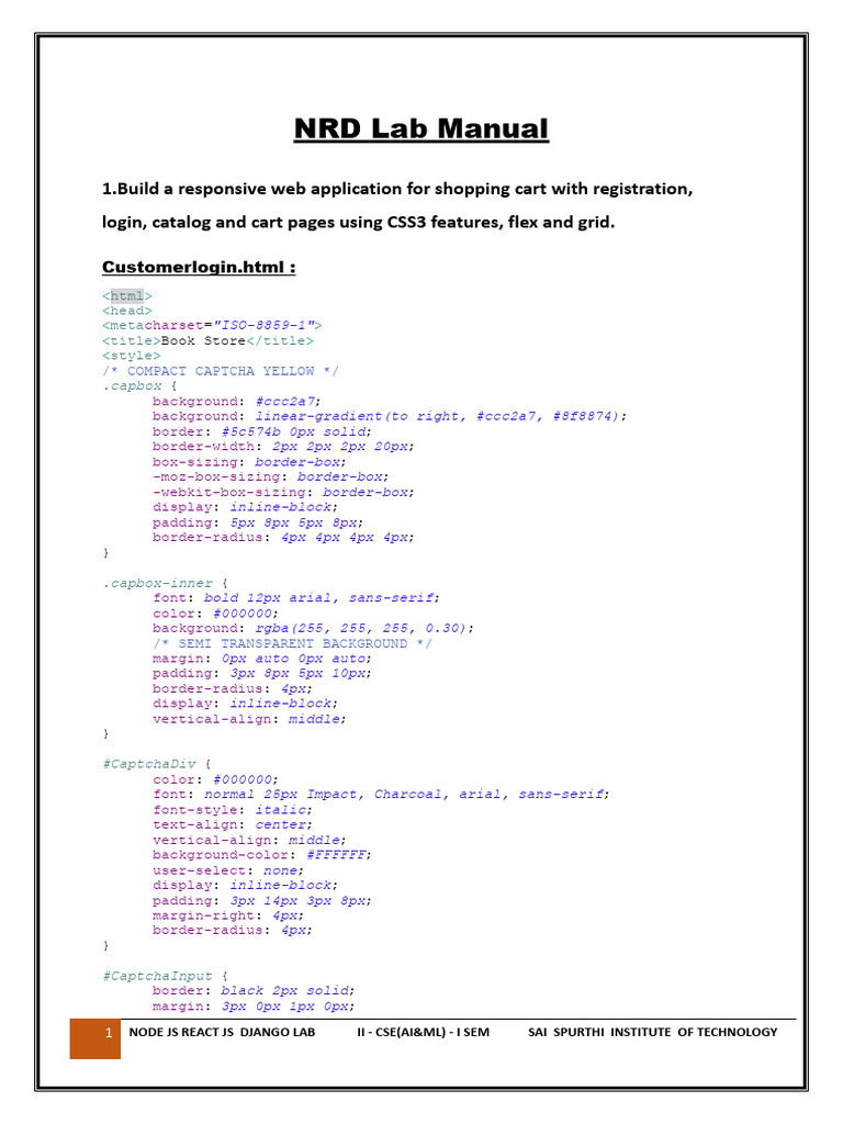 NRD Lab Manual for Web Development | PDF | Computing | Software Engineering