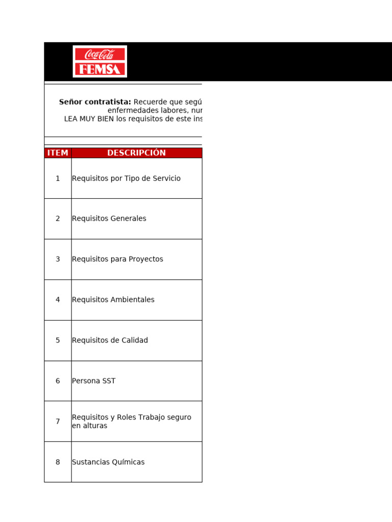 Requisitos SST Contratista 2024 | PDF | Logística | Transporte