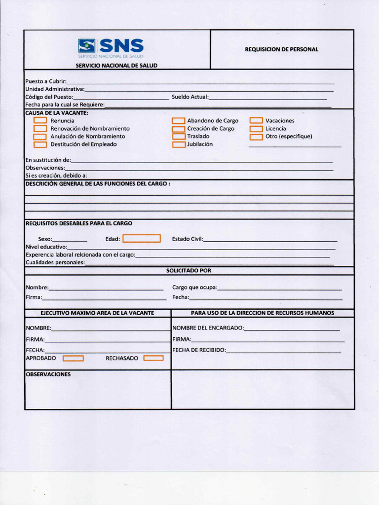 Formulario de Requisicion | PDF
