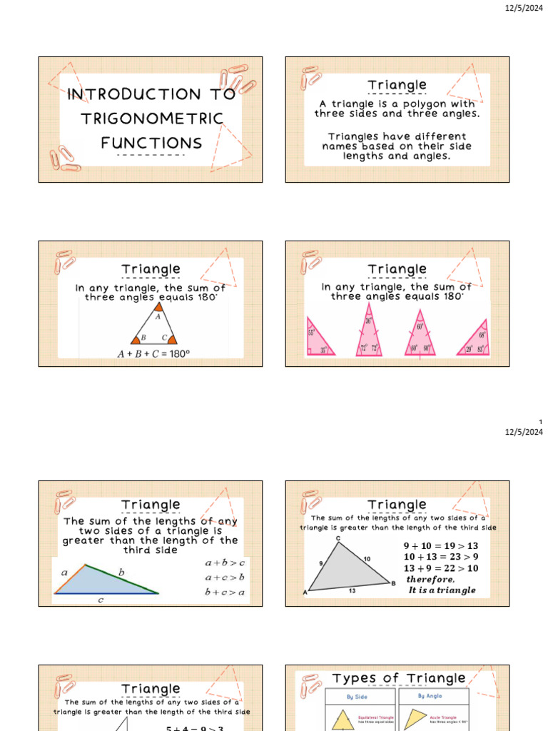 Trigo Functions | PDF | Trigonometric Functions | Triangle