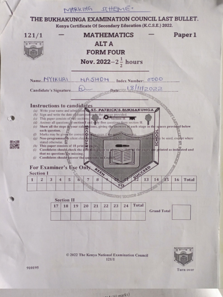 Math Pp1 Last Bullet Ms | PDF