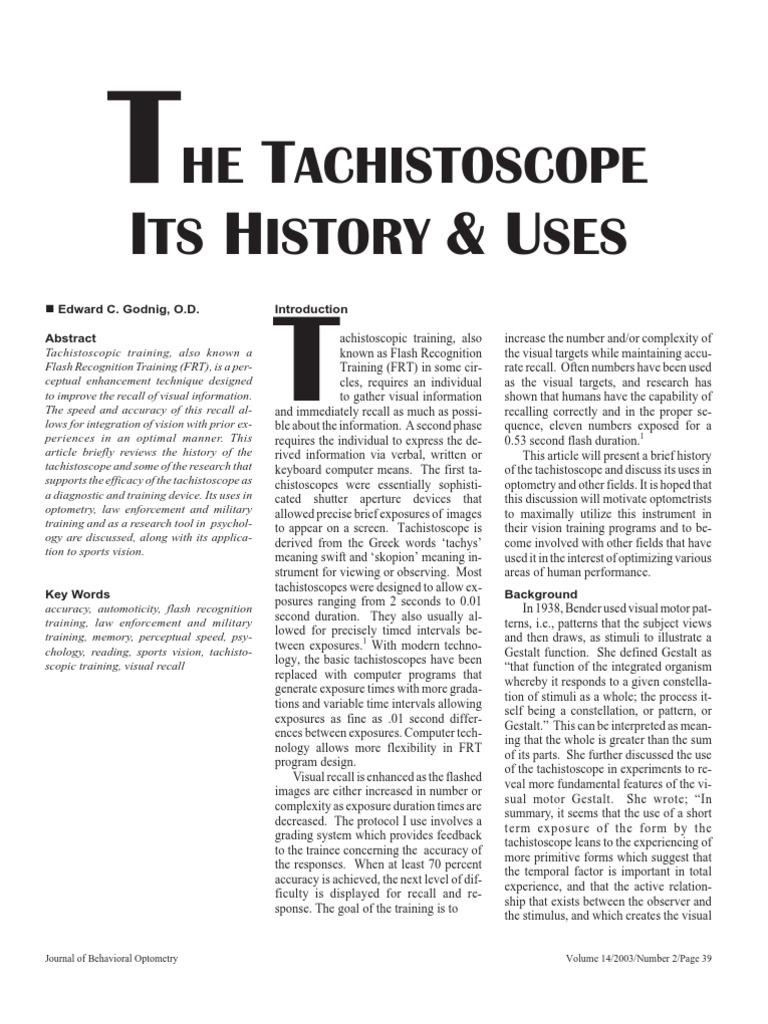 Tachistoscope | PDF | Computers