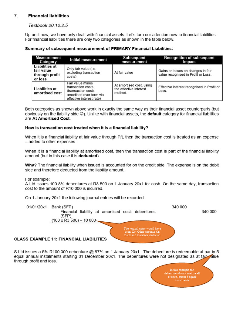 Financial Liabilities Document | PDF | Fair Value | Debits And Credits