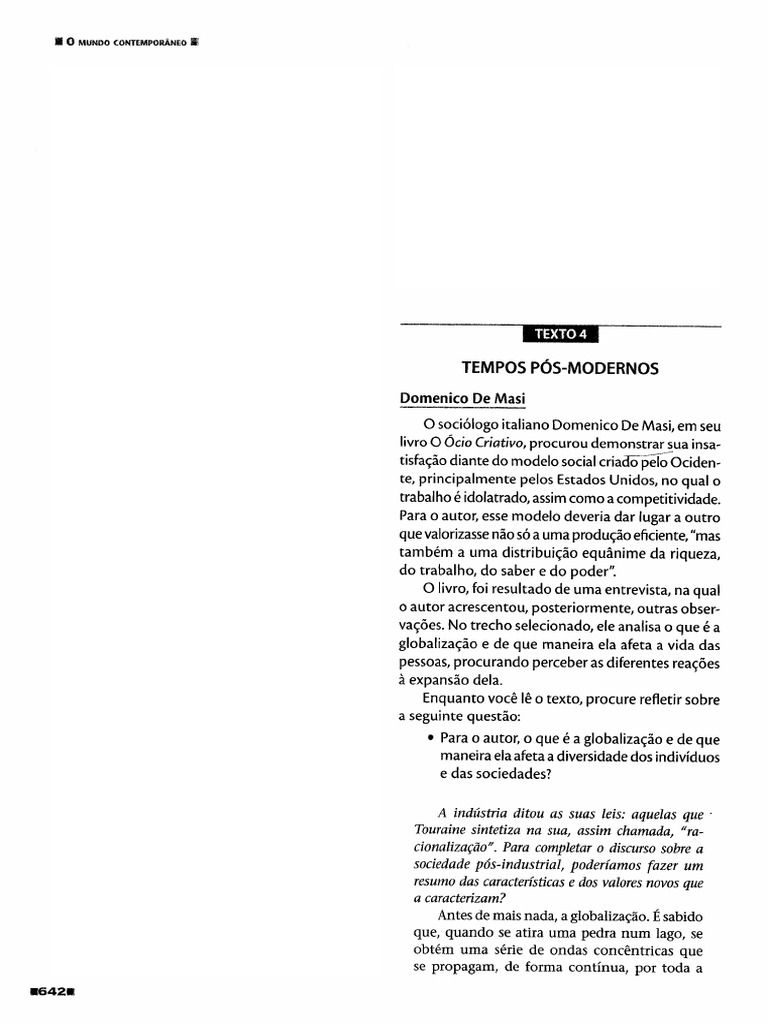 Texto 4 - Tempos Pós-Modernos | PDF
