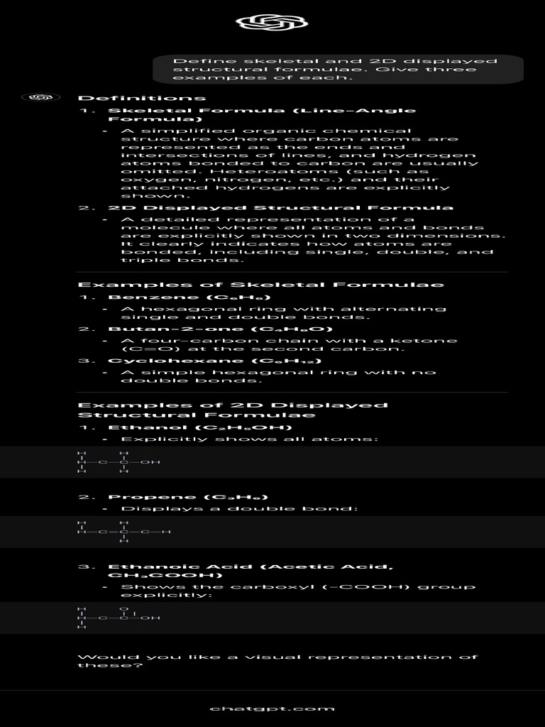 Skeletal and 2D Displayed Structural Formulae. | PDF
