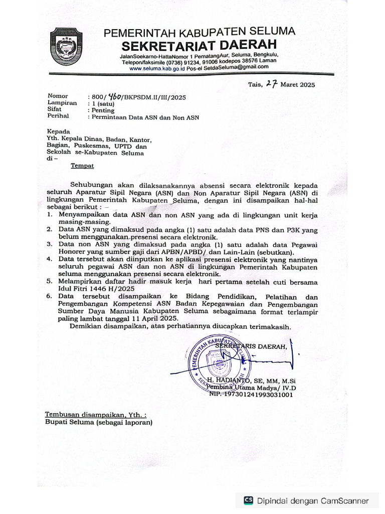 Permintaan Data ASN | PDF