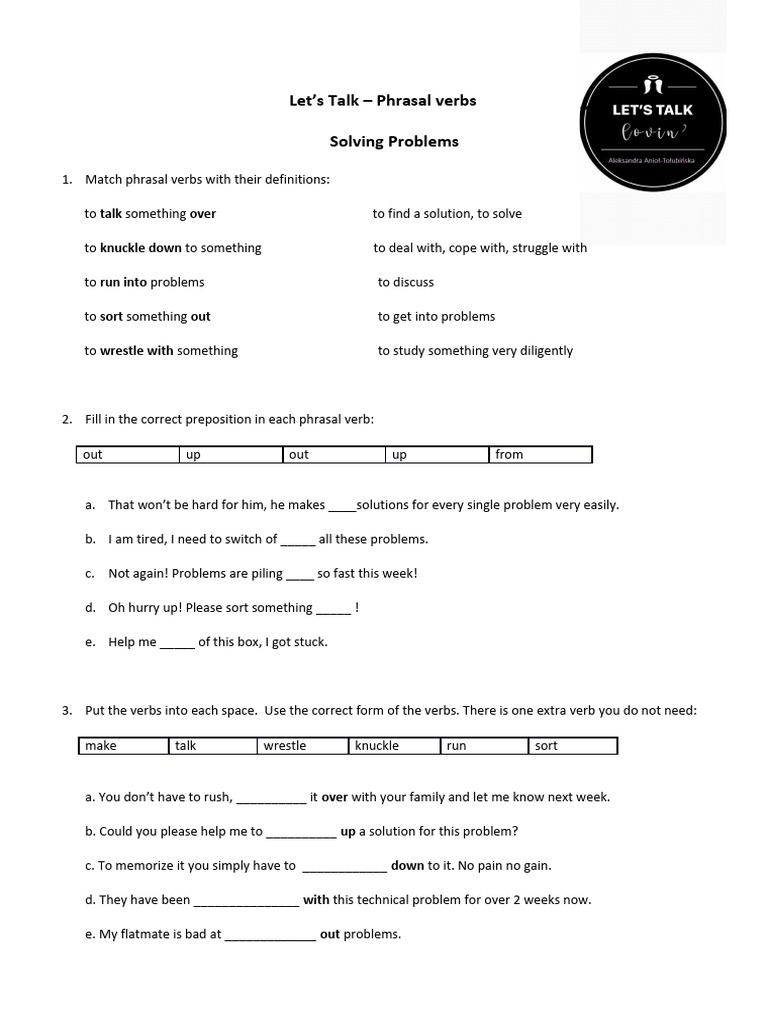 Mastering Phrasal Verbs for Problem Solving | PDF