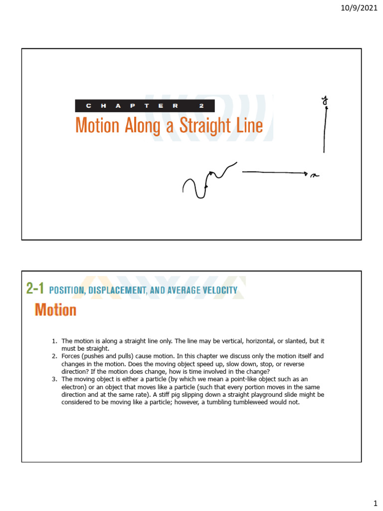 Lecture-1 - 1D Motion | PDF