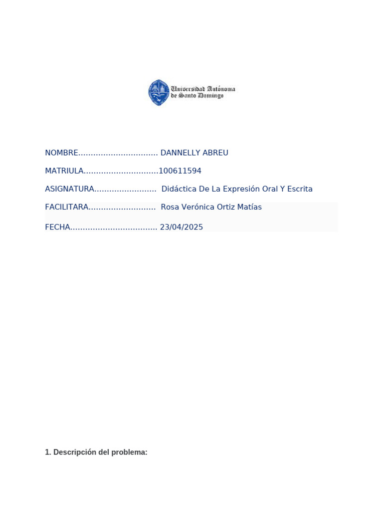 NOMBRE - Docx U | PDF | Enseñando | Motivación