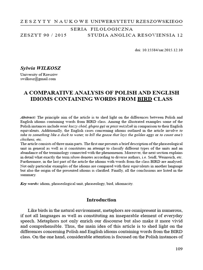 10 Wilkosz-A Comparative | PDF | Idiom | Semantics