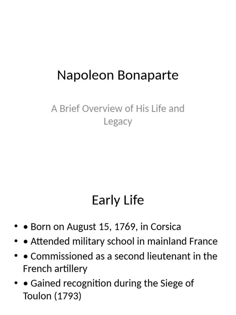 Napoleon Bonaparte Presentation | PDF